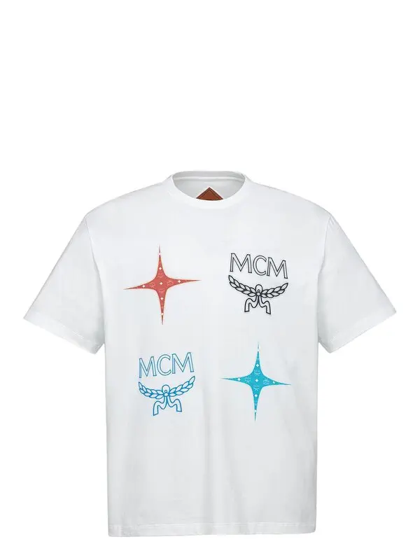 Mcm Constellation Print T-shirt In Organic Cotton - White