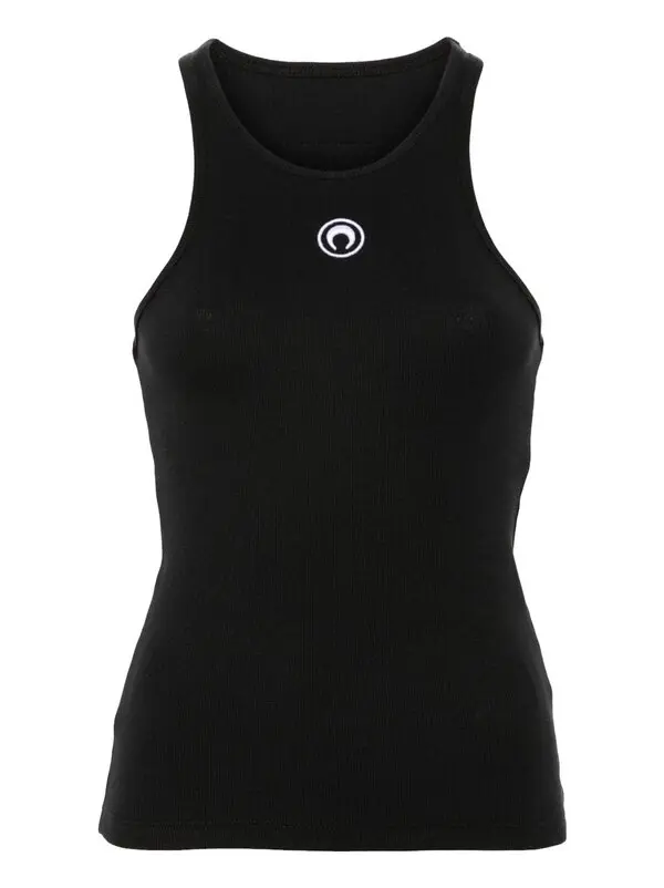 MARINE SERRE Moon Cotton Tank Top - Black