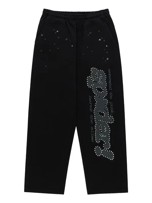 SP5DER Rhinestone Punk V2 Sweatpant - Black
