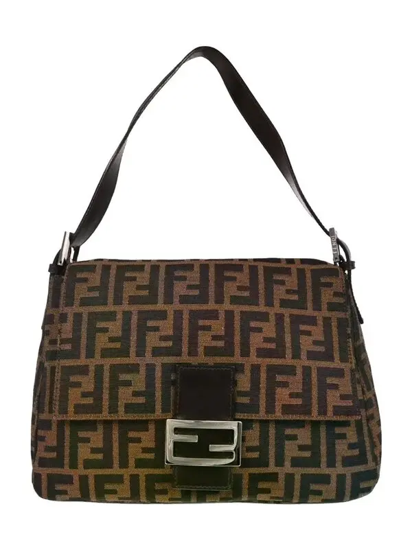 Fendi 2009 Mamma Baguette Zucca Shoulder Bag - Brown