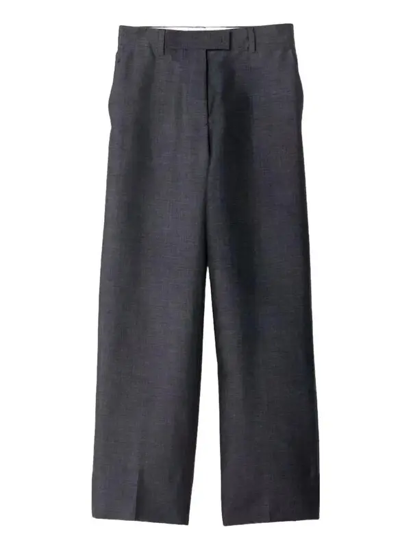Miu Miu Straight-leg Mohair Blend Trousers - Grey