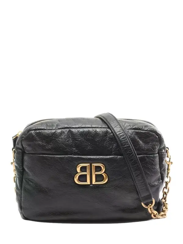 Balenciaga 2010s Monaco Leather Shoulder Bag - Black