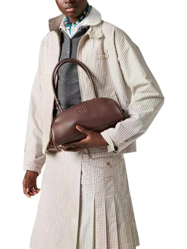Miu Miu Beau Leather Tote Bag - Brown