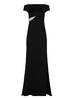 Givenchy Cutout Cold Shoulder Gown - Black