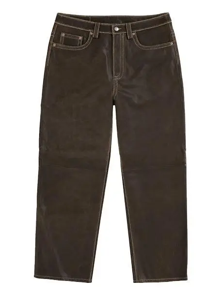 Supreme True Religion Loose Fit Leather Pant - Brown