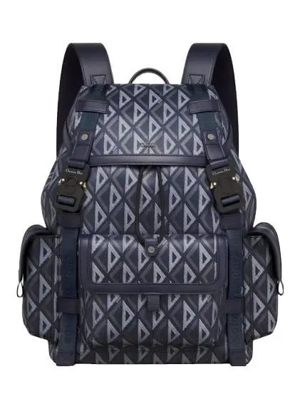 Dior Hit The Road Diamond Cd Medium Backpack - Dark Blue/gray/navy