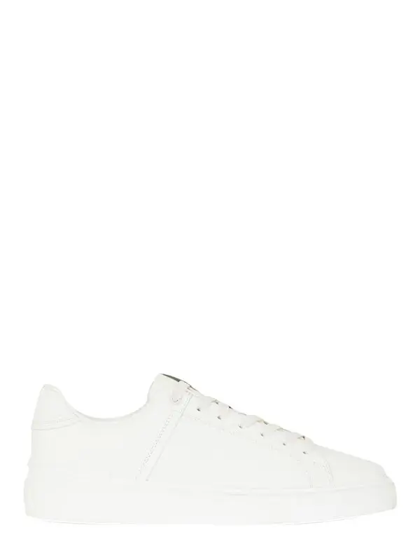 Balmain Bcourt Calfskin Leather Trainers - White
