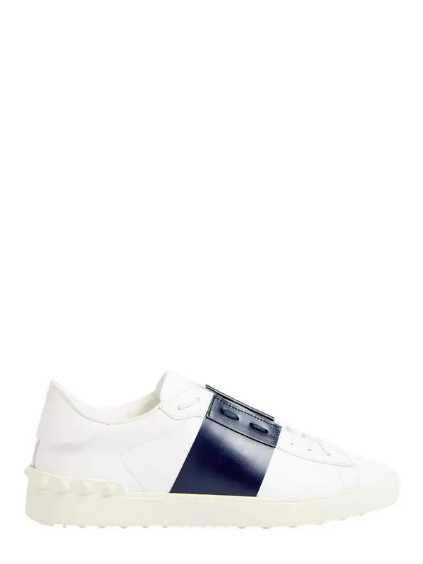 Valentino Garavani Calfskin Open Sneaker - White/navy Blue