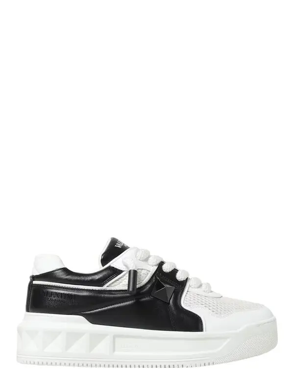 Valentino Garavani One Stud Xl Nappa Leather Sneakers - White/black