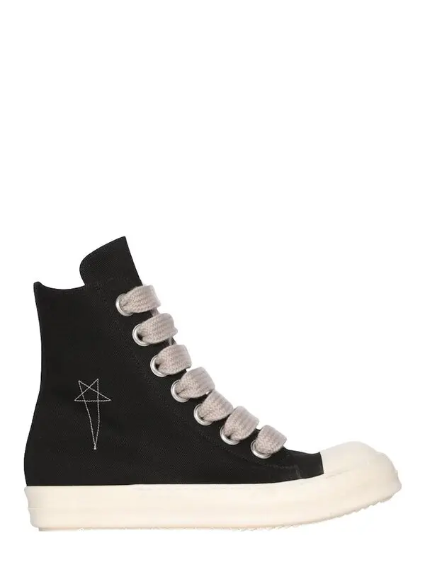 Rick Owens Jumbo Laced High Top Sneakers - Black/milk