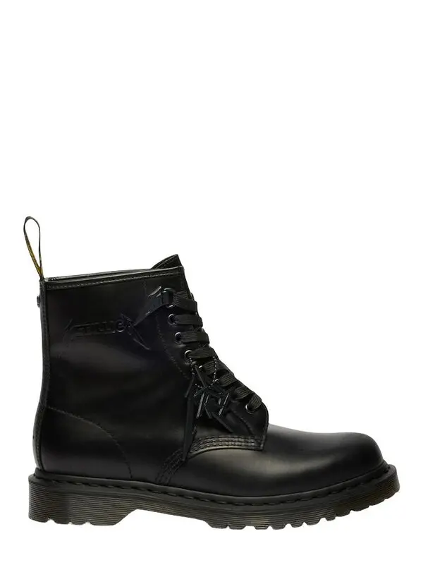 Dr. Martens 1460 8-eye Smooth Leather Metallica Tonal Logo Boots - Black