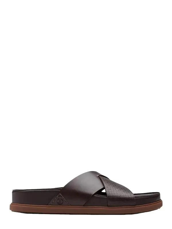 Clarks Torford Cross Sandals - Brown Leather