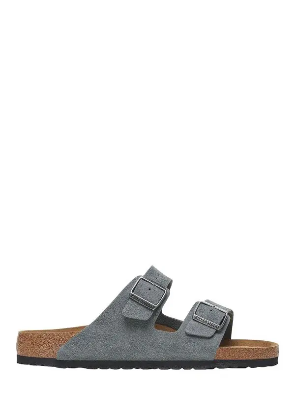 BIRKENSTOCK Arizona Soft Footbed Suede Leather Sandals - Basalt Grey
