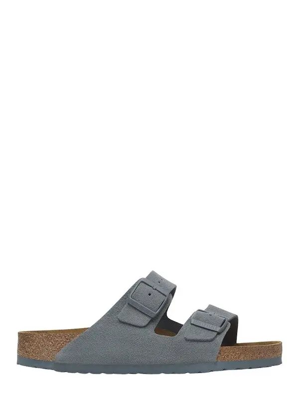 BIRKENSTOCK Arizona Suede Leather Sandals - Basalt Grey