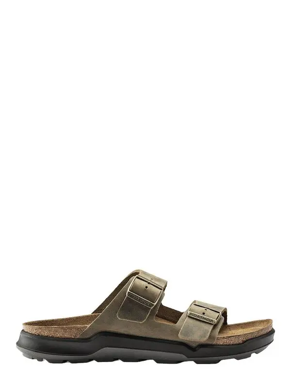 BIRKENSTOCK Arizona Crosstown Oiled Leather Sandals - Faded Khaki