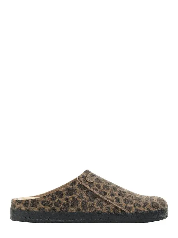 BIRKENSTOCK Zermatt Wool Felt Leopard Slippers - Leo Toffee