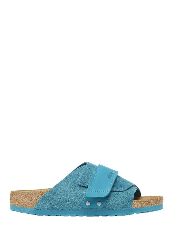 BIRKENSTOCK Kyoto Suede Leather Slides - Deep Turquoise
