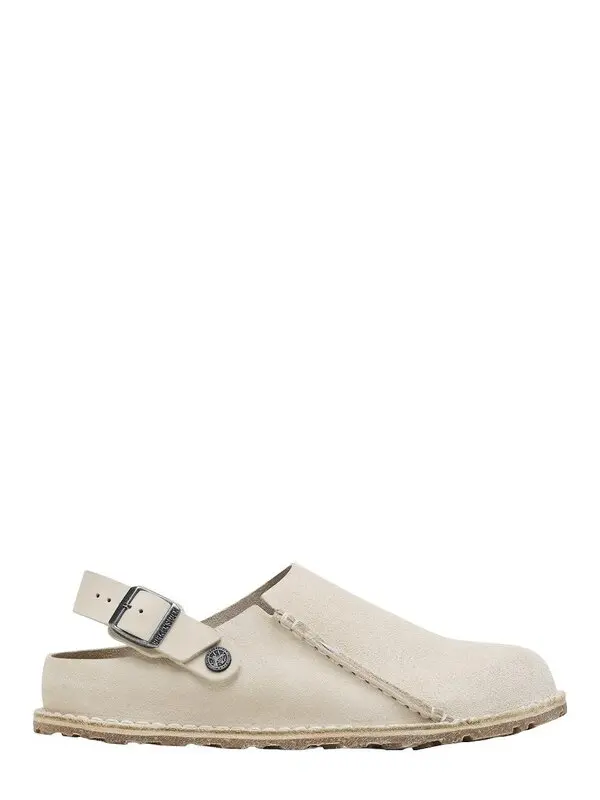 BIRKENSTOCK Lutry Premium Suede Clogs - Eggshell