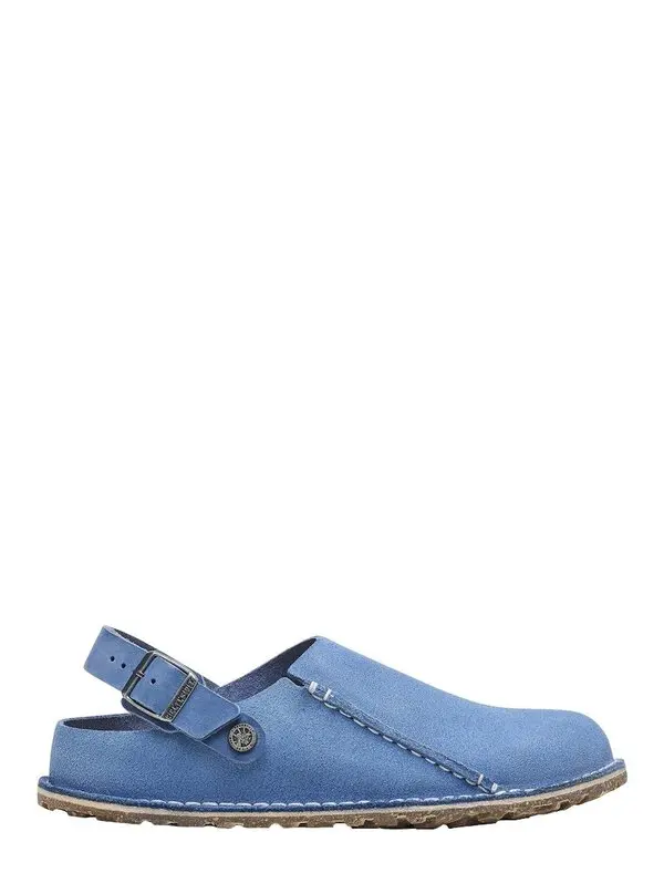 BIRKENSTOCK Lutry Premium Suede Clogs - Elemental Blue