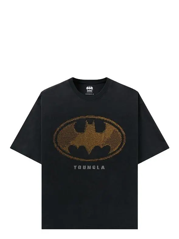 YOUNGLA X Batman Rhinestone Tee Shirt - Batman Logo