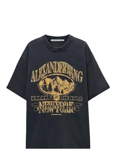 Alexander Wang Logo T-shirt - Washed Black