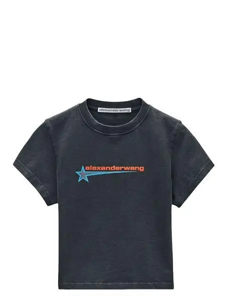 Alexander Wang Shrunken Graphic T-shirt - Washed Black
