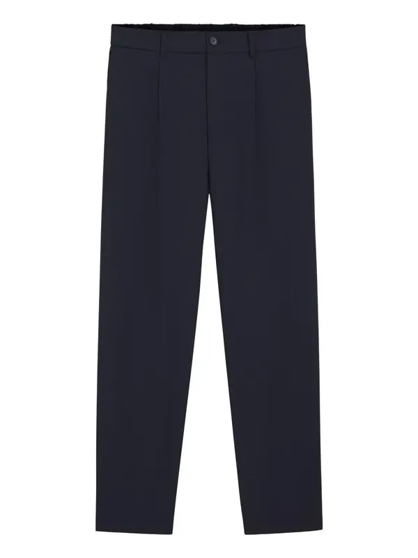 BOSS Tapered-fit Wool Blend Trousers - Dark Blue