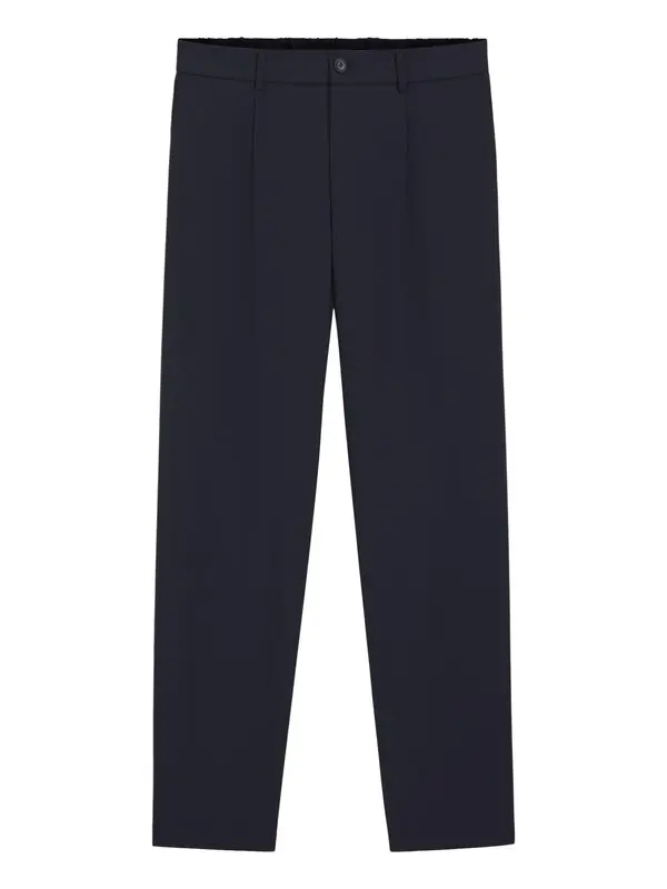 BOSS Tapered-fit Wool Blend Trousers - Dark Blue