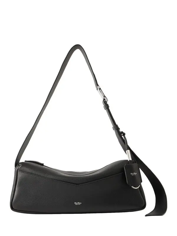Max Mara Skippers Textured-leather Shoulder Bag - Black