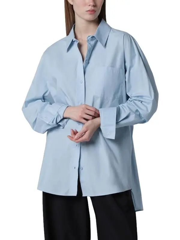 THE FRANKIE SHOP Ornella Asymmetric Shirt - Light Blue