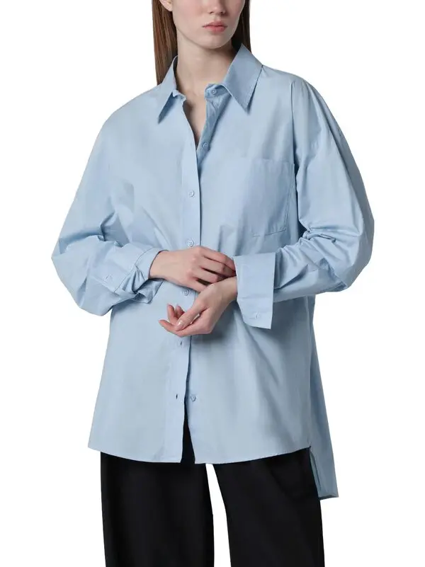 THE FRANKIE SHOP Ornella Asymmetric Shirt - Light Blue