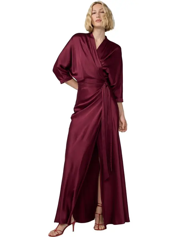 Diane Von Furstenberg Starling Maxi Wrap Dress - Cherry Wood
