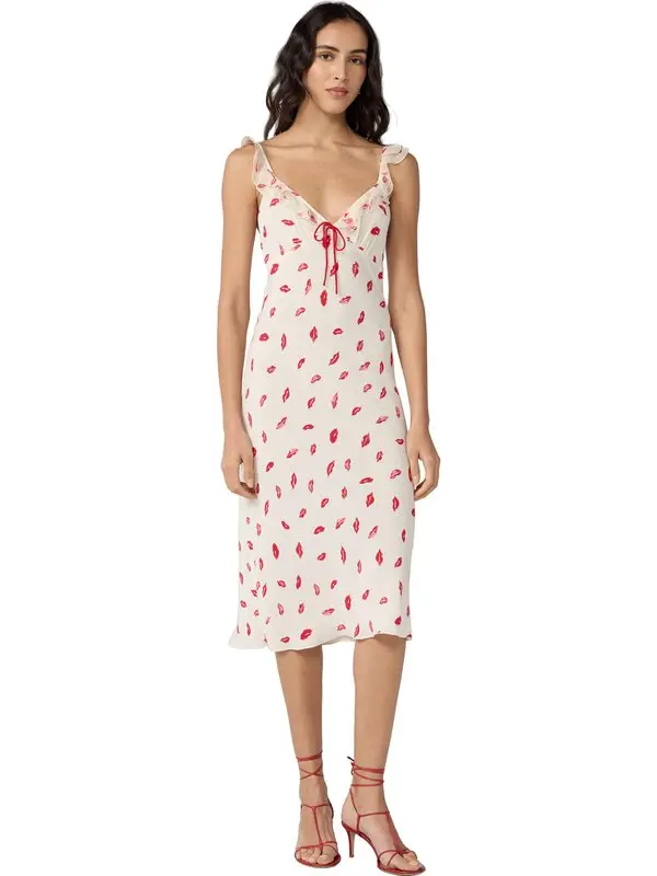 Diane Von Furstenberg Christina Midi Dress - Bisous Bisous Cloud Ivory