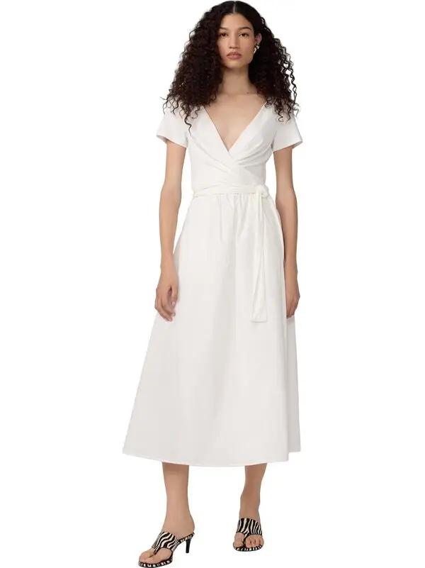 Diane Von Furstenberg Elena Wrap Midi Dress - White