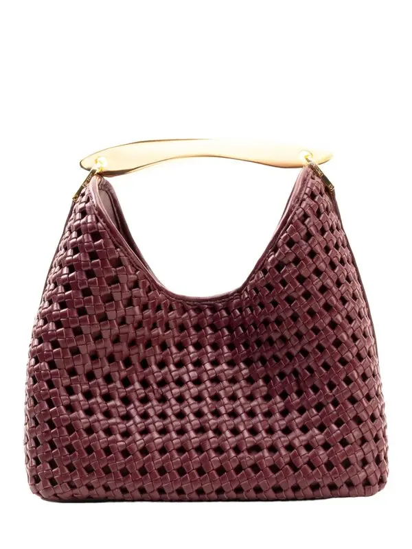 ELLEME Boomerang Large Woven Leather Handbag - Burgundy