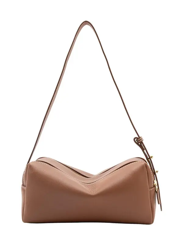 ELLEME Trousse Pebbled Leather Bag - Cognac