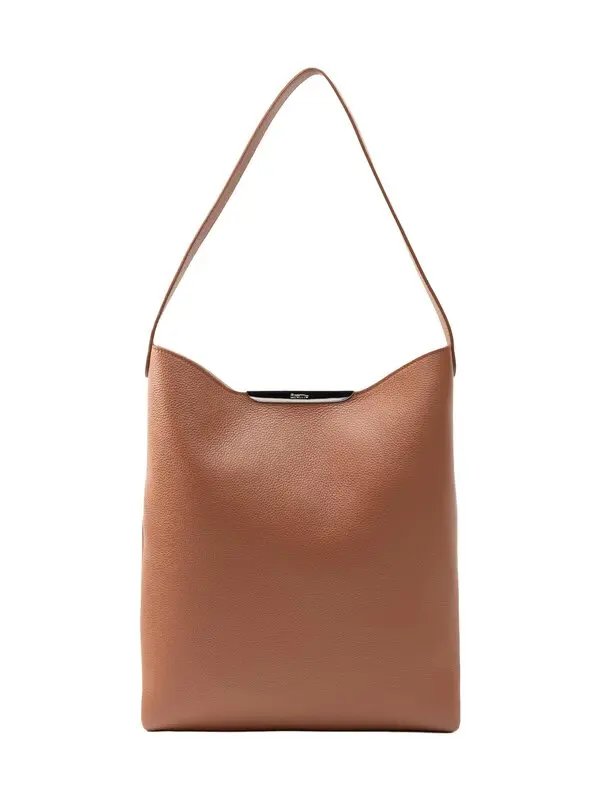 ELLEME Gemini Pebbled Leather Tote - Cognac