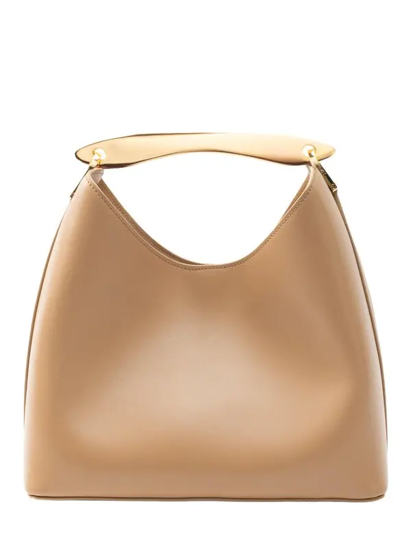 ELLEME Boomerang Large Leather Handbag - Cappuccino
