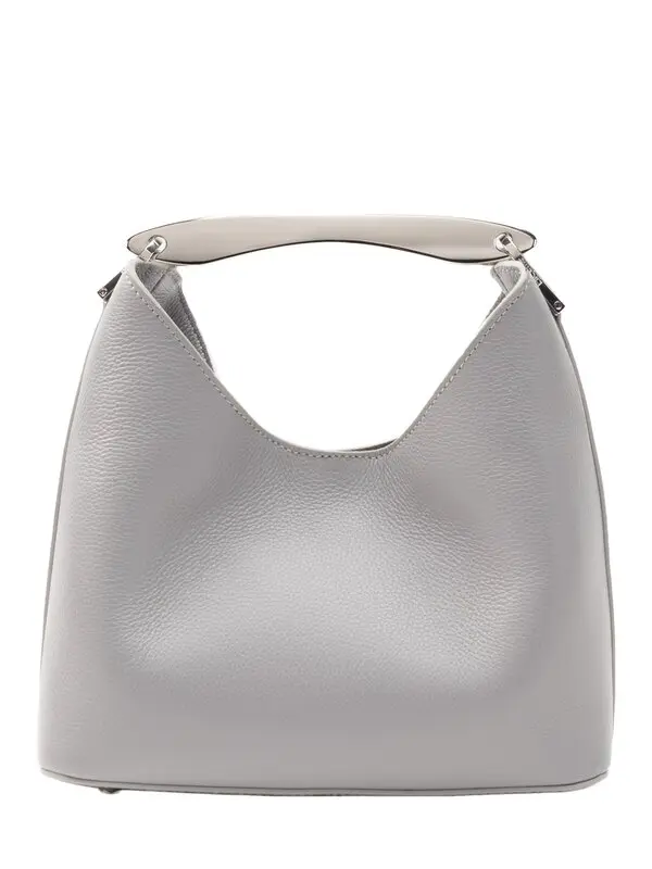 ELLEME Small Boomerang Pebbled Leather Top Handle Bag - Grey