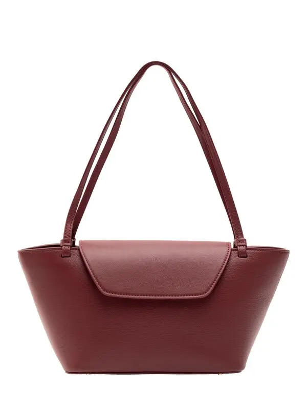 ELLEME Courrier Leather Tote - Burgundy