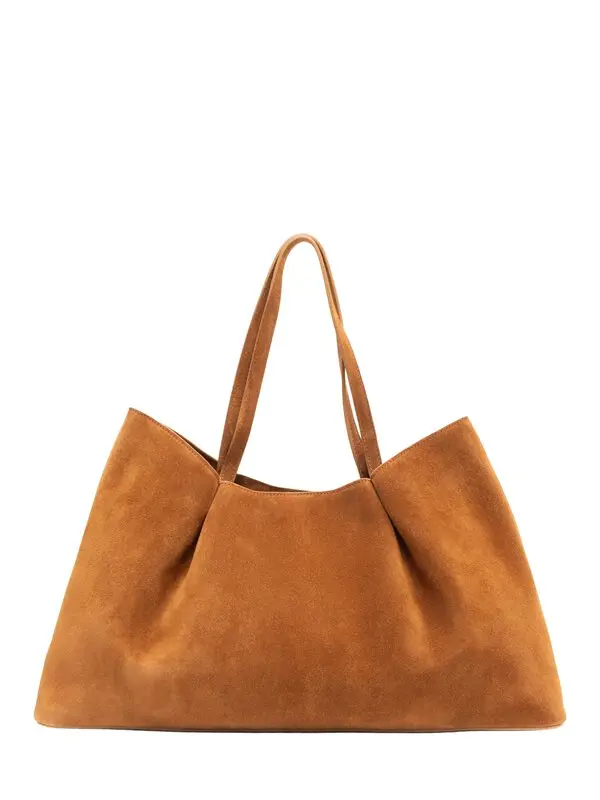 ELLEME Dimple Tote Suede - Cognac