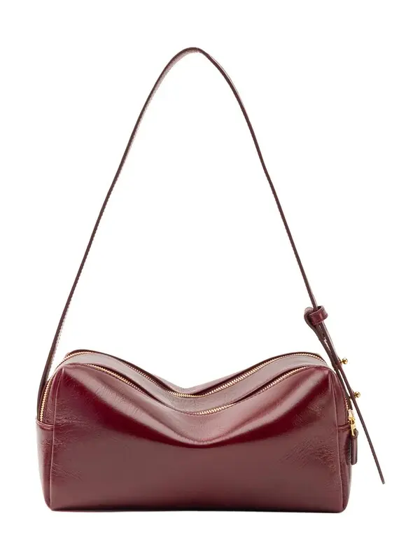 ELLEME Trousse Vintage Leather Bag - Rubino