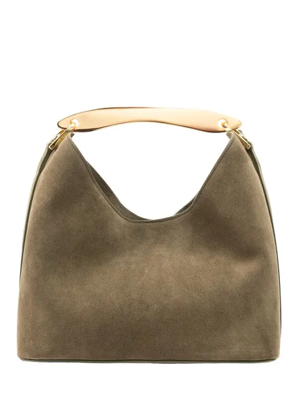 ELLEME Boomerang Large Suede Handbag - Truffle