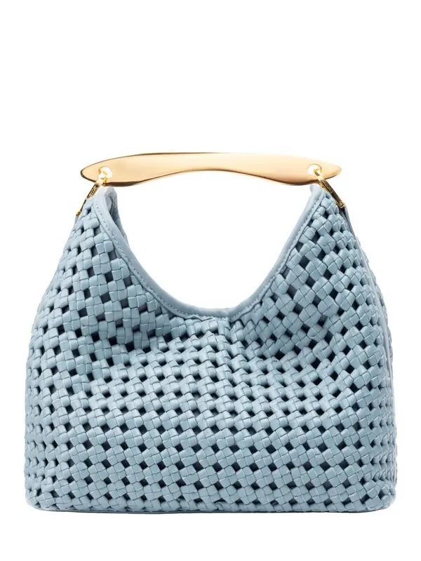 ELLEME Boomerang Large Woven Leather Handbag - Arctic Blue
