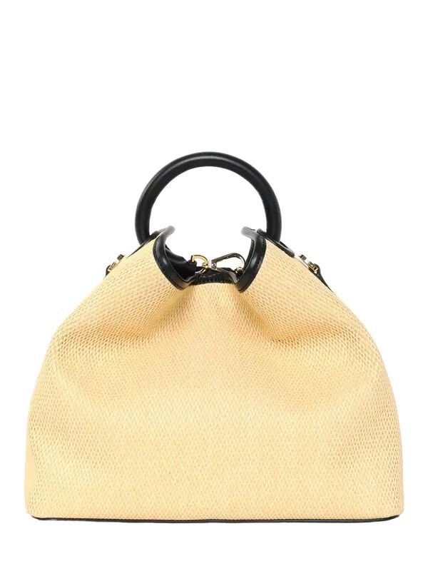 ELLEME Raisin Raffia And Leather Bag - Beige