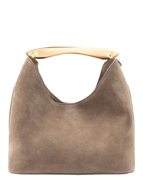 ELLEME Boomerang Large Suede Top Handle Bag - Taupe