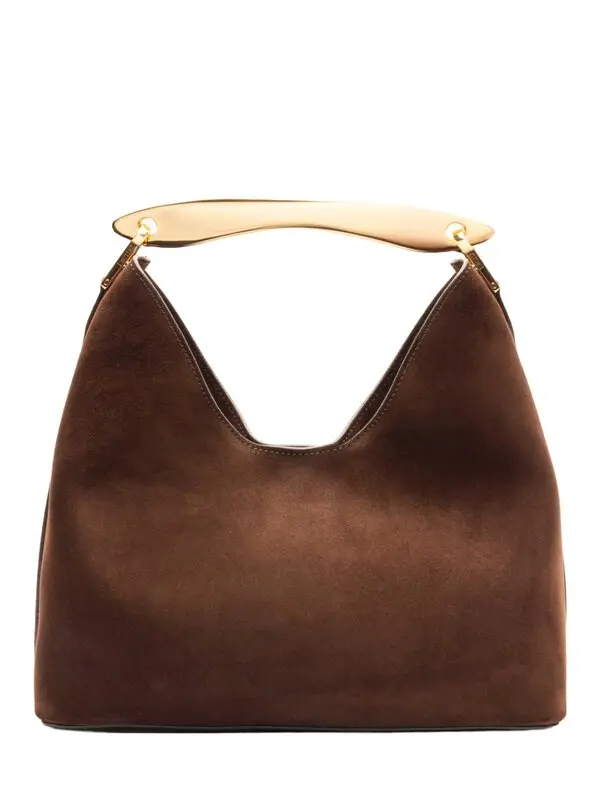 ELLEME Boomerang Large Suede Shoulder Bag - Brownie