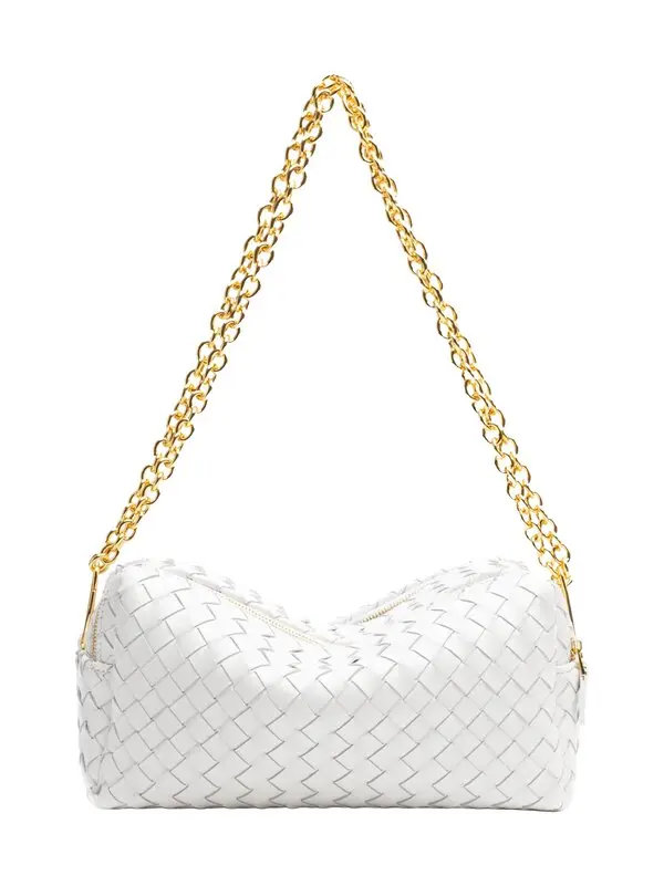 ELLEME Trousse Chain Woven Leather - White