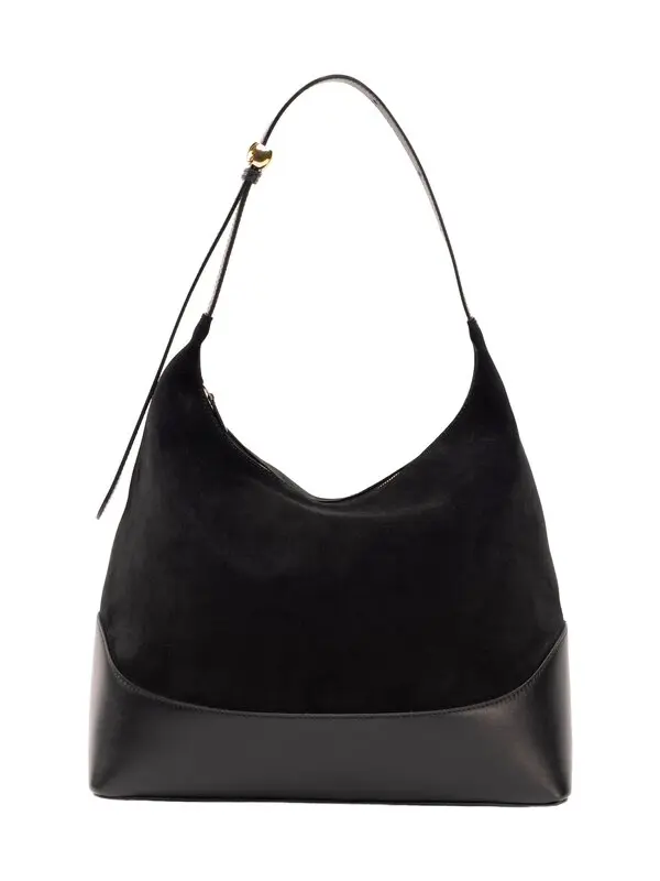 ELLEME Loop Large Suede And Leather Bag - Black