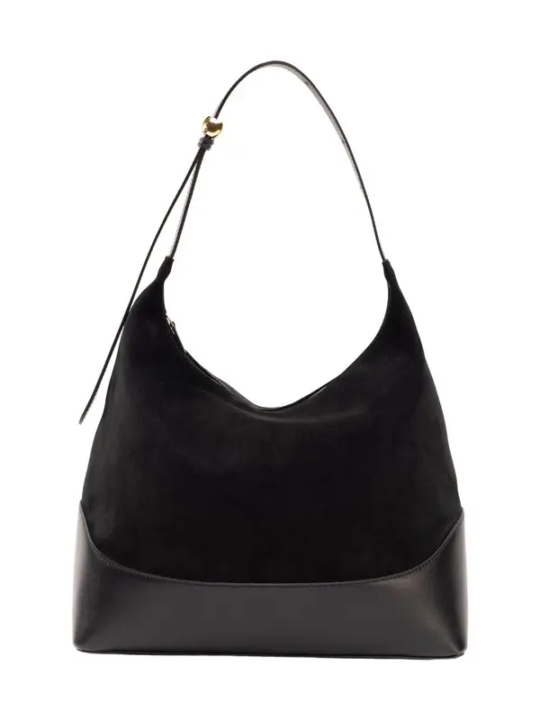 ELLEME Loop Large Suede And Leather Bag - Black